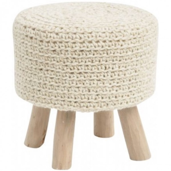 Nomad Natural Knitted Stool Yorkshire, UK | United Furnishings